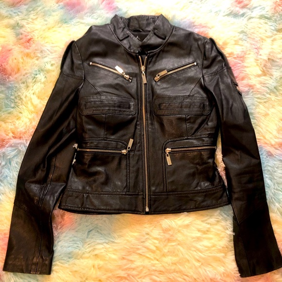 bebe | Jackets & Coats | Bebe Black Leather Motorcycle Jacket | Poshmark